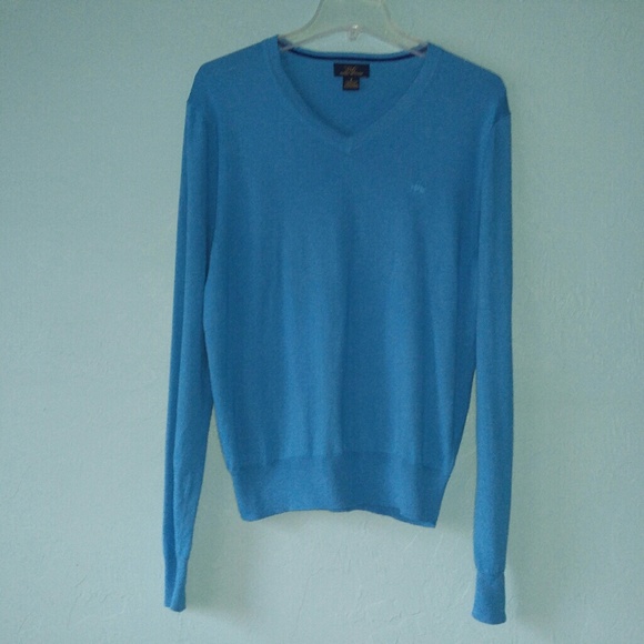 Brooks Brothers | Sweaters | 346 Brooks Brothers Blue Vneck Sweater ...